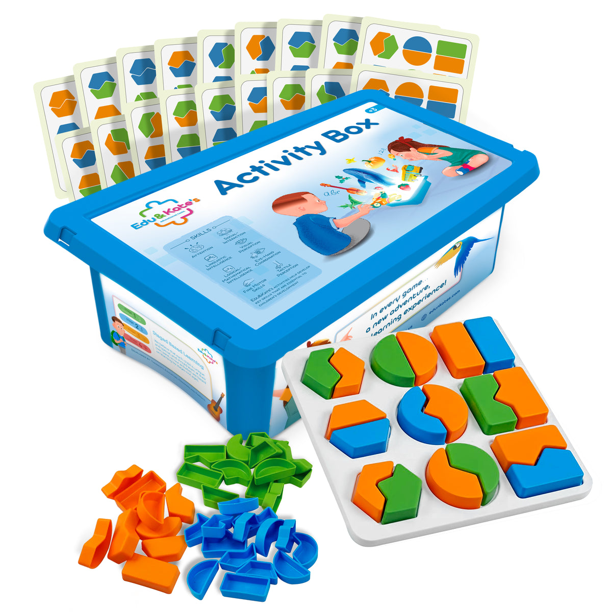 Shape Puzzles for Kids - Montessori Shape Matching Game - 54 Puzzles, 3 ...